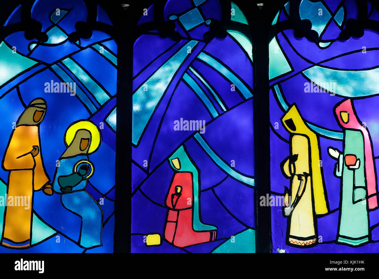Adoration magi stained glass window hi-res stock photography and images ...