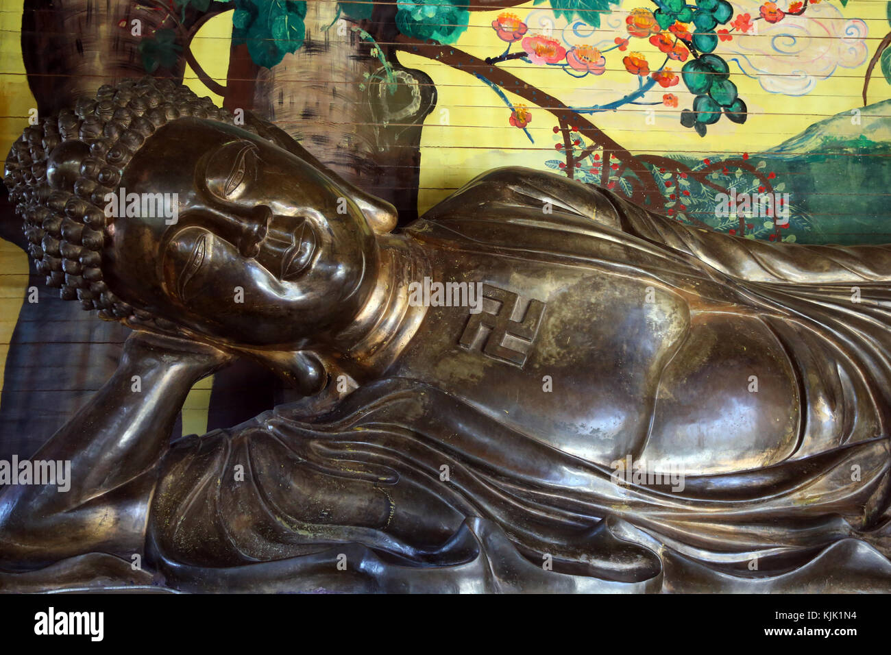 Van Hanh zen buddhist monastery. Reclining Buddha. After 45 years of ...