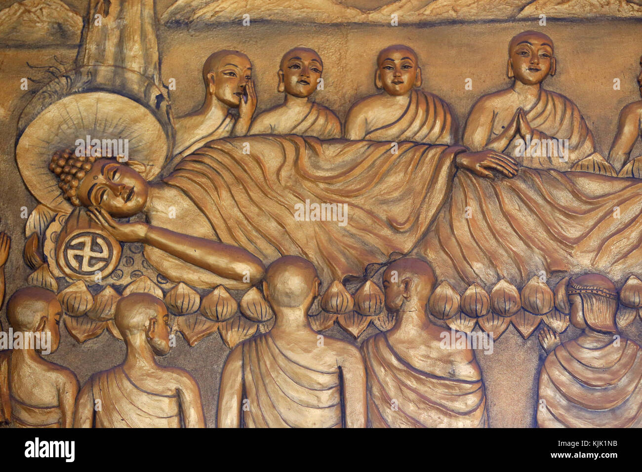 Chua Thiep Long buddhist pagoda. Reclining Buddha. After 45 years of ...