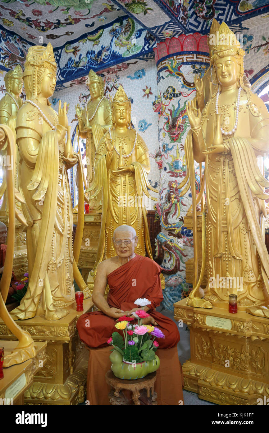 Linh Phuoc Buddhist Pagoda. Quan Am bodhisattva of compassion or ...