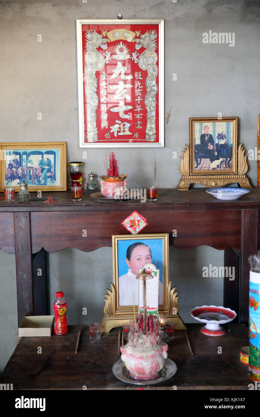 Vietnamese altar for ancestors in a house The veneration of the dead ...