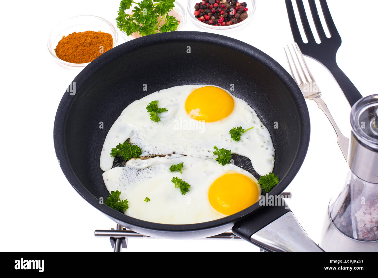 Food fried egg on teflon hi-res stock photography and images - Alamy