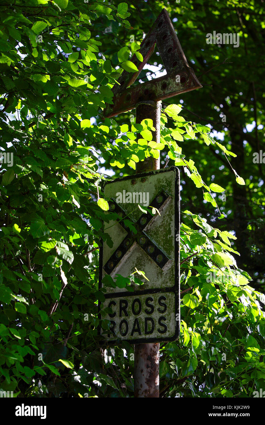 Old Cross Road sign in Acton Burnell, Shropshire Stock Photo - Alamy