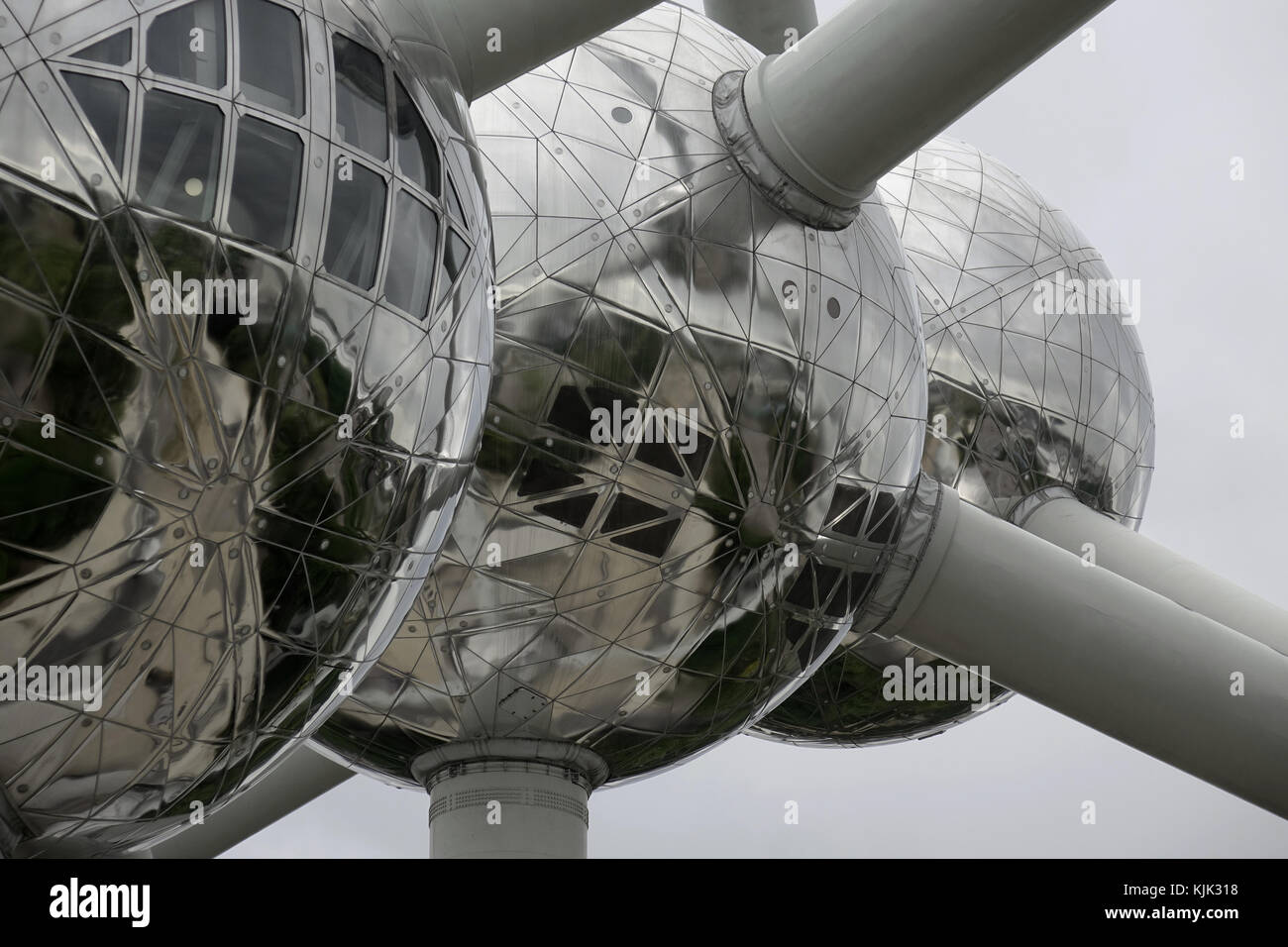 Three spheres of the 102-metre-high Atomium, constructed for the "Expo ...