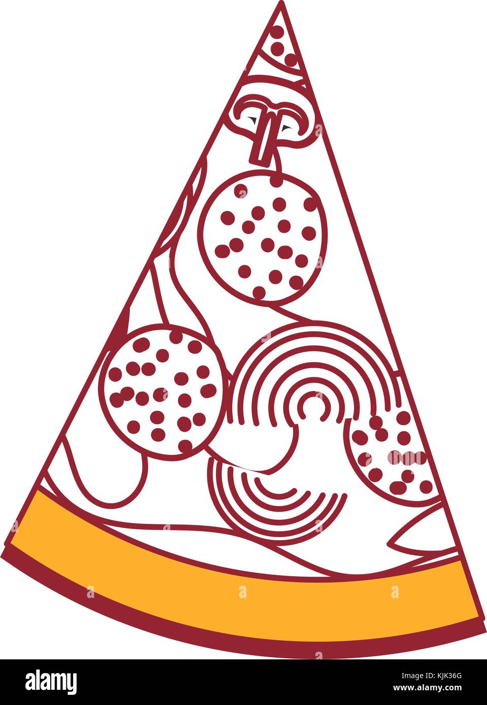 pizza slice in color sections silhouette Stock Vector Image & Art - Alamy