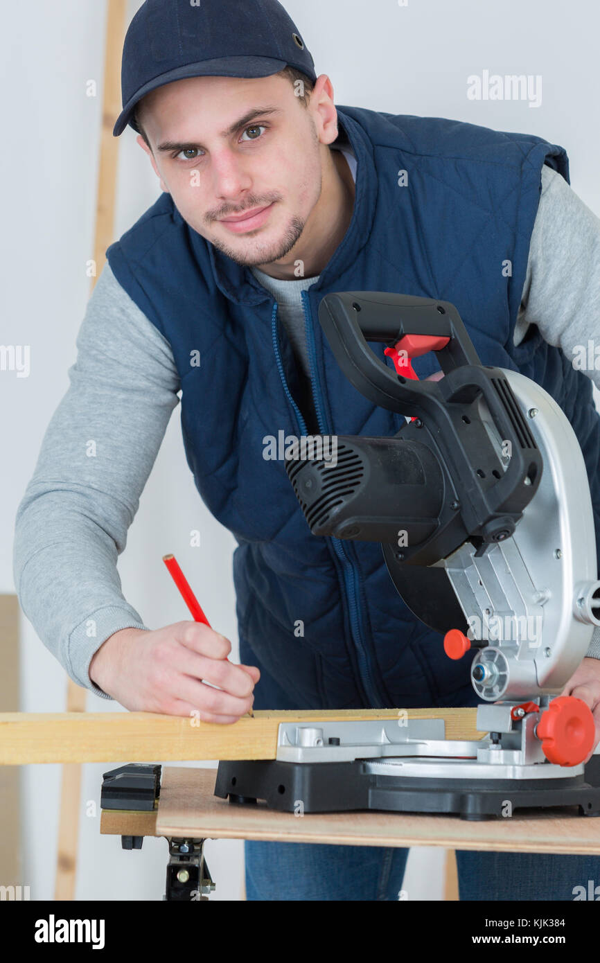 marking the wooden block Stock Photo - Alamy