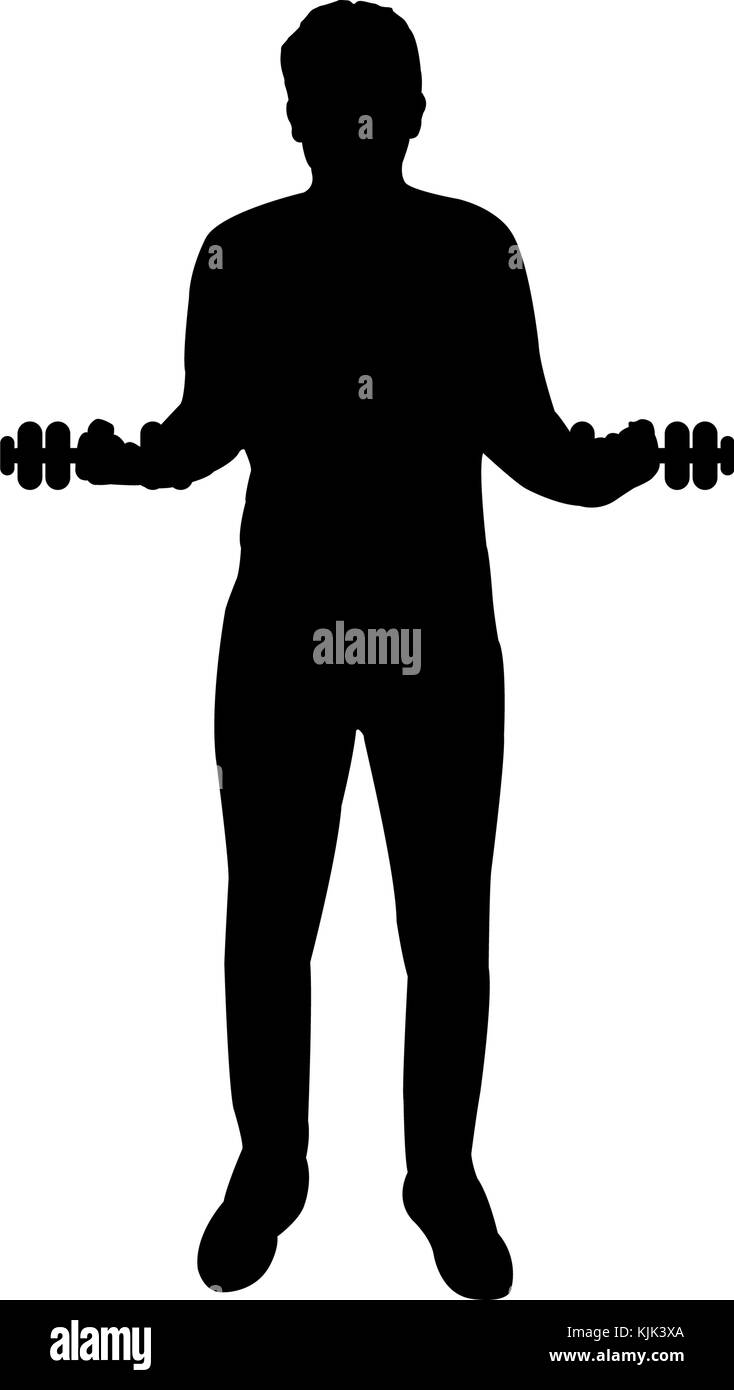man with gym weights Stock Vector Image & Art - Alamy
