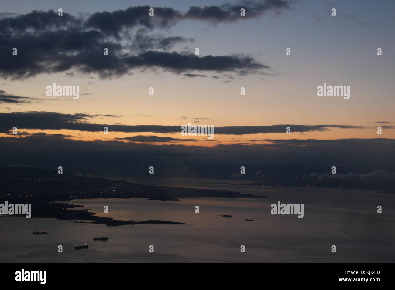 Istanbul sunriseview on ocean with ships Stock Photo - Alamy