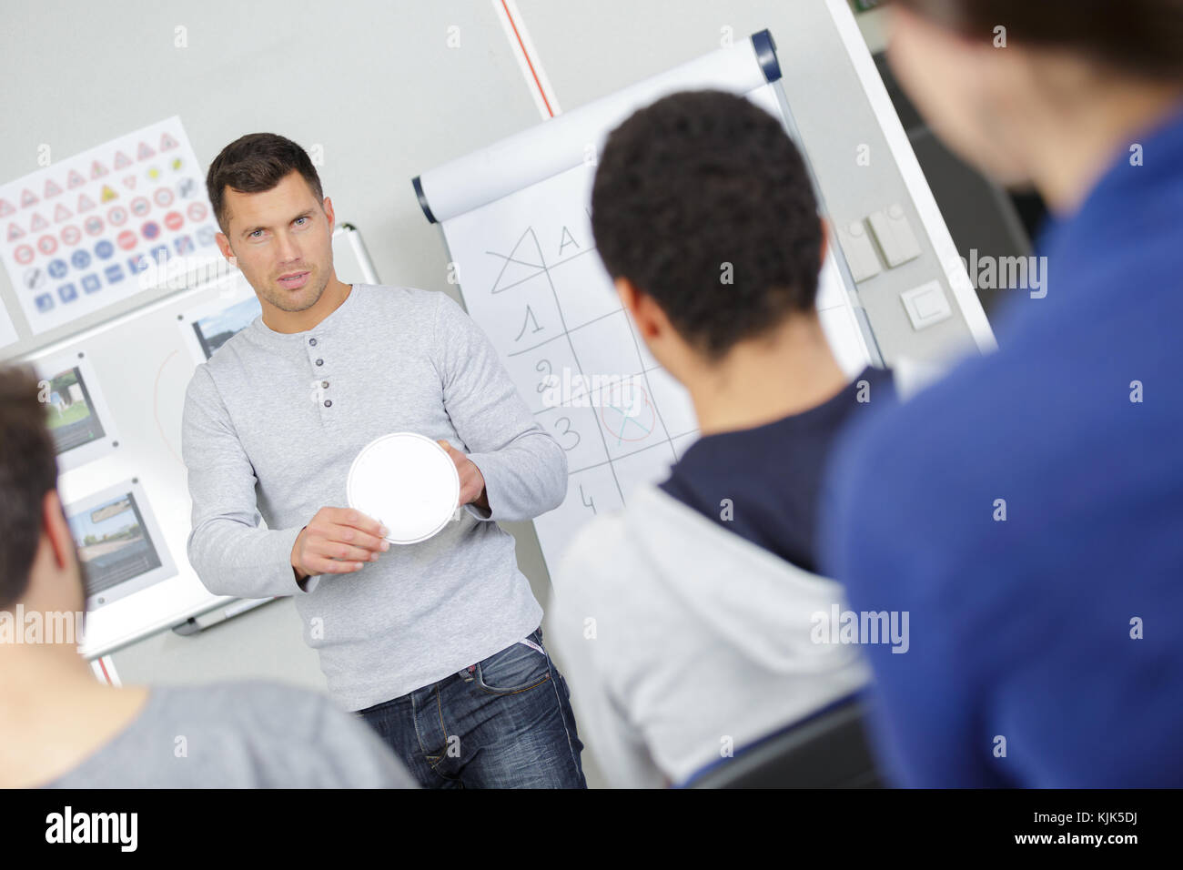 young businessman discussing business plans at the white board Stock ...