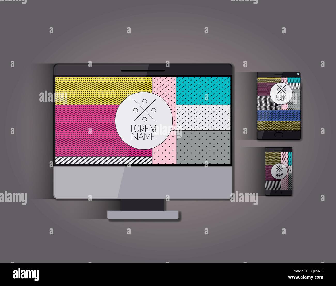 stationary templates with tech devices texture corporate image in ...