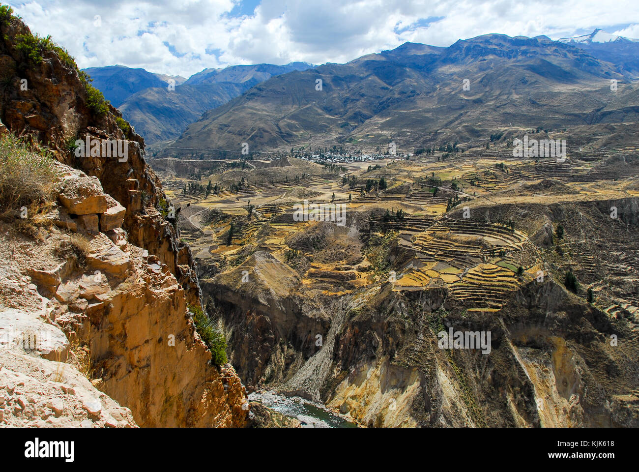 Colca Canyon, Peru, South America. The Incas built farming terraces ...