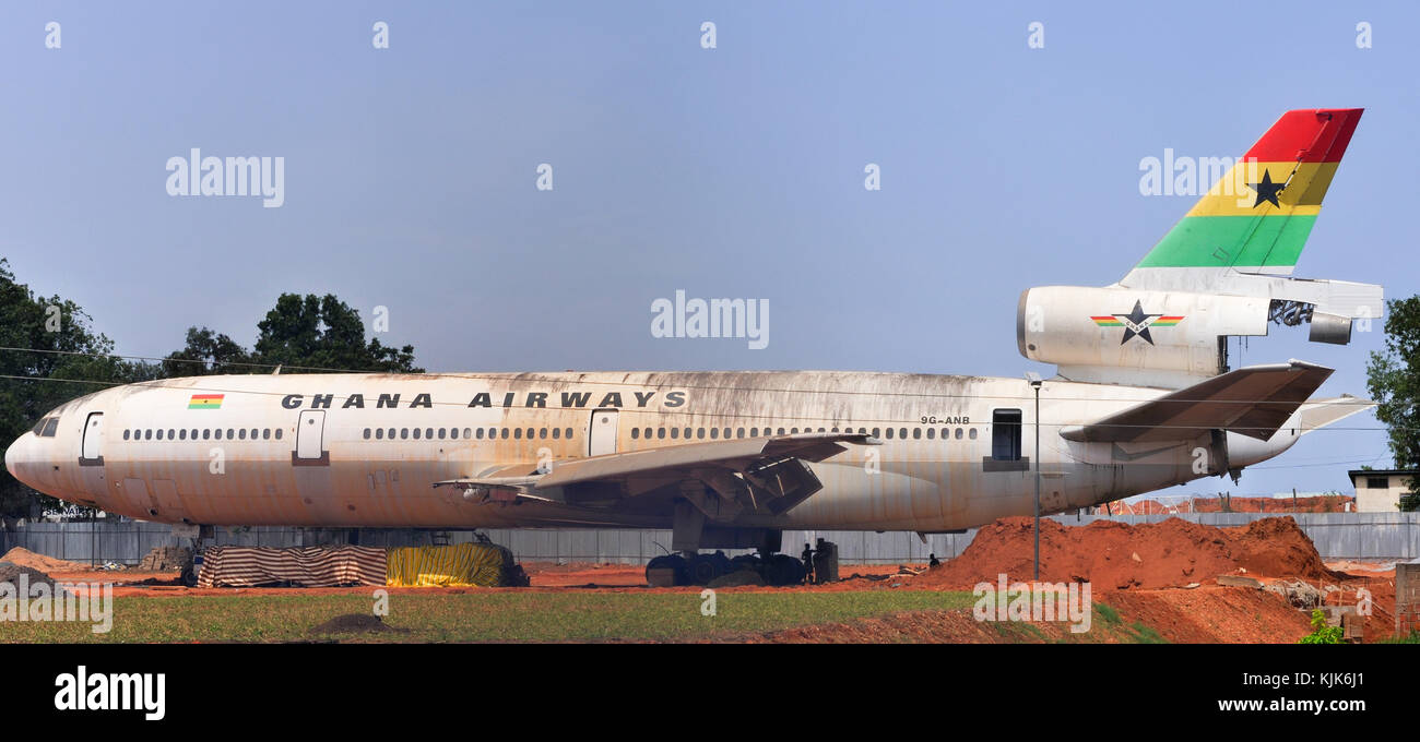 ACCRA, GHANA - May 2, 2012: A jet from the now defunct Ghana Airways on ...