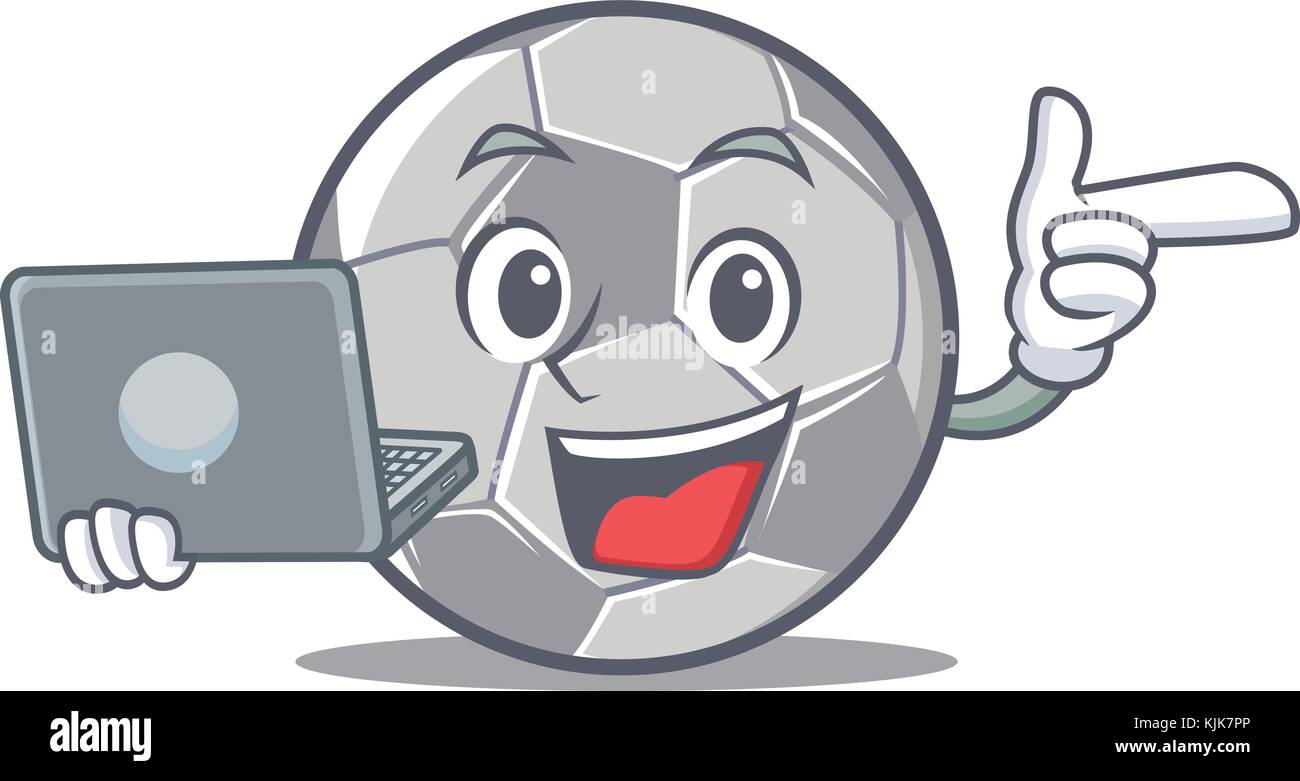 With laptop football character cartoon style Stock Vector Image & Art ...