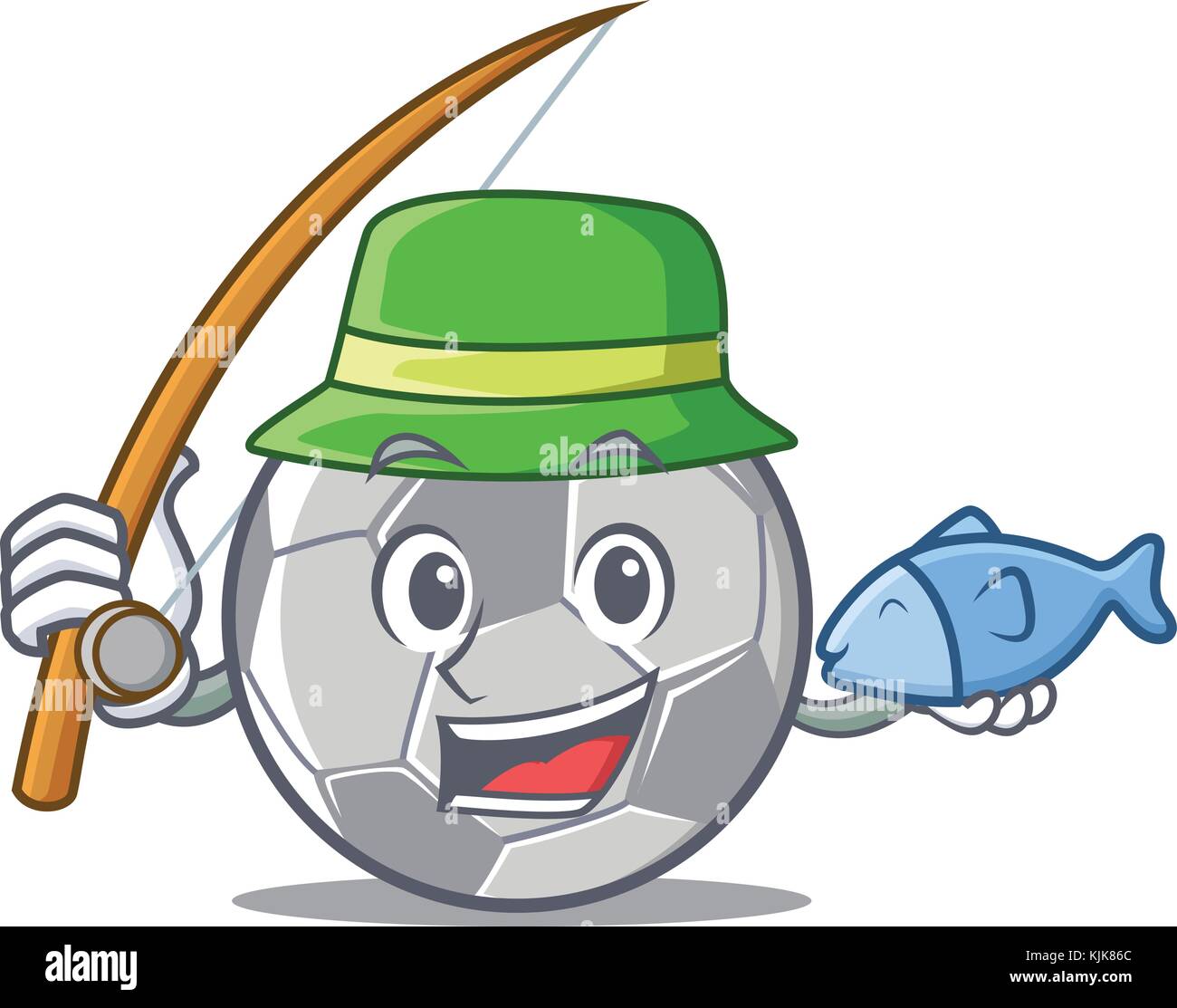 Fishing football character cartoon style Stock Vector Image & Art - Alamy