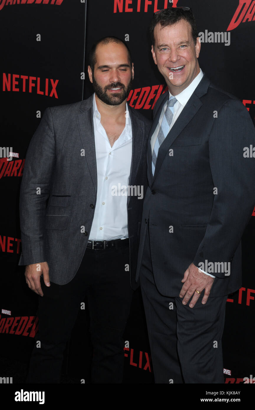 NEW YORK, NY - MARCH 10: Marco Ramirez, Douglas Petrie attends the ...