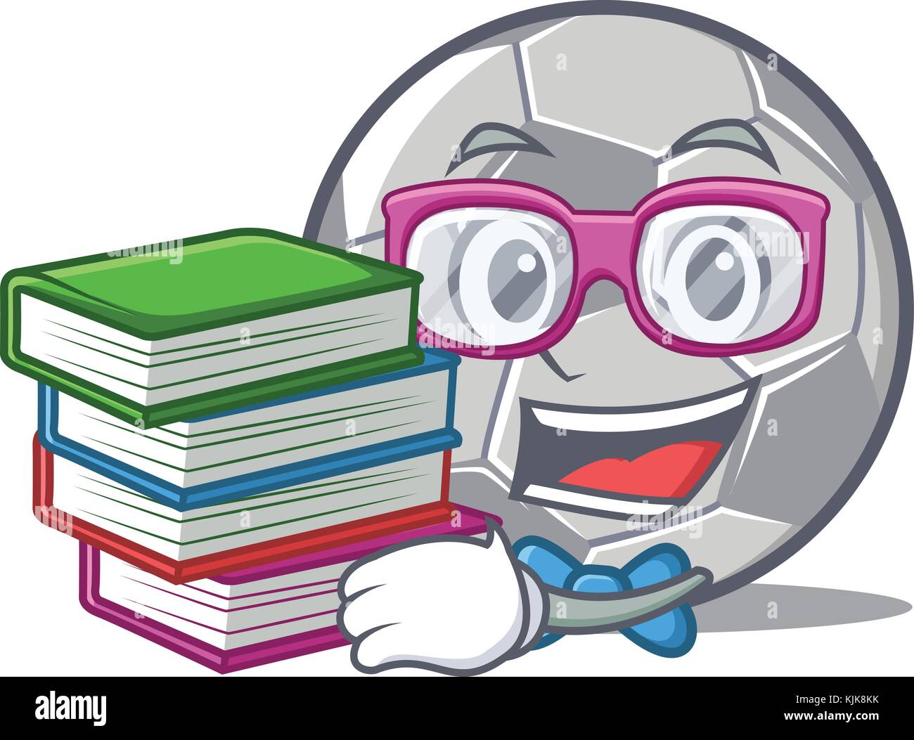 Student with book football character cartoon style Stock Vector Image ...