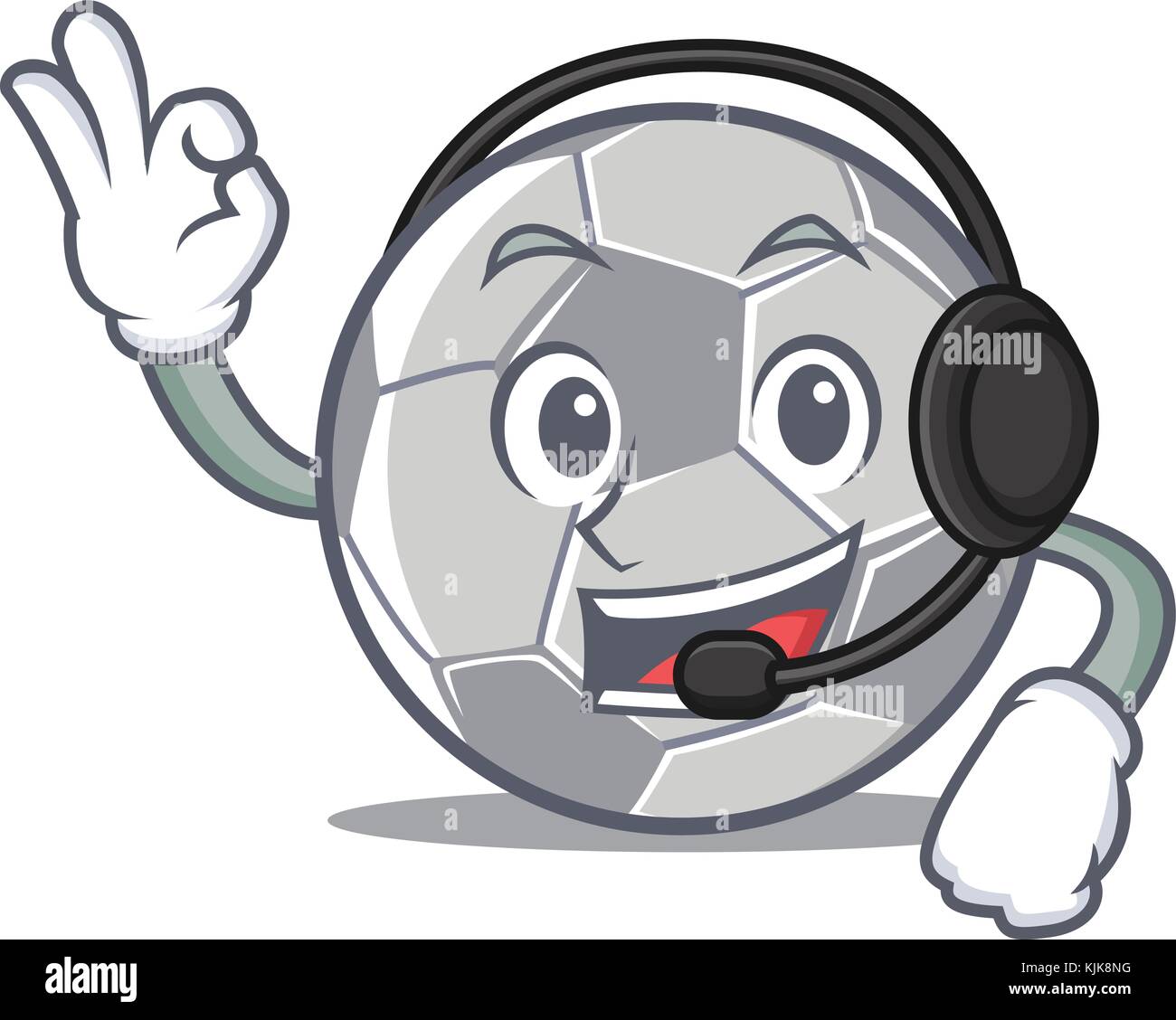 With headphone football character cartoon style Stock Vector Image ...