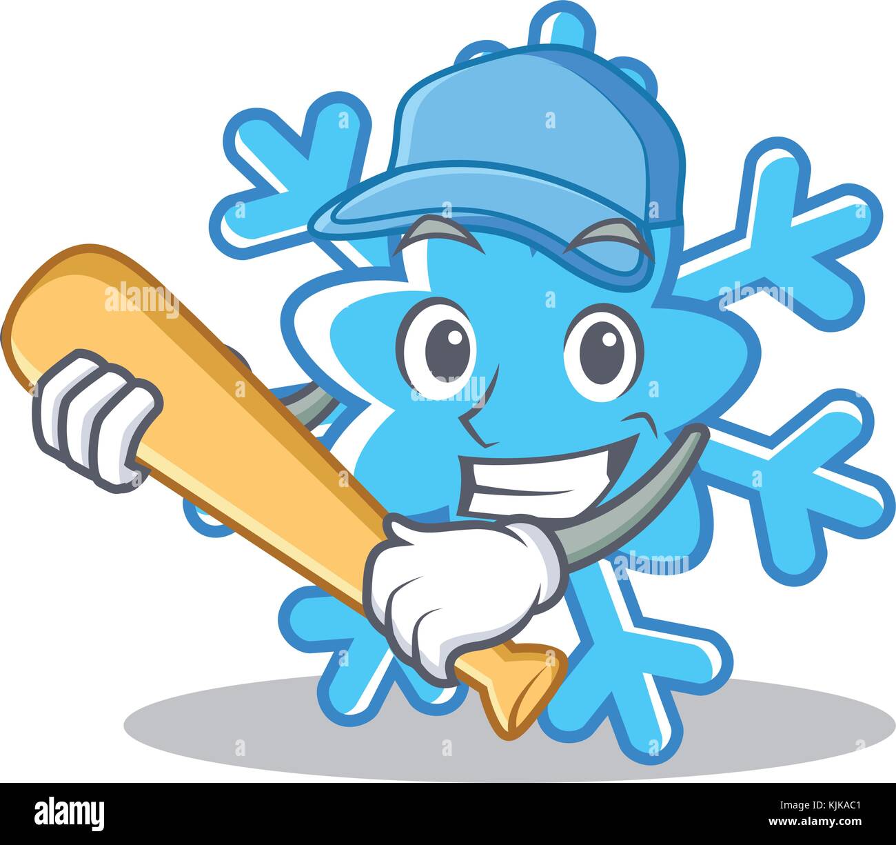 Playing baseball snowflake character cartoon style Stock Vector Image ...