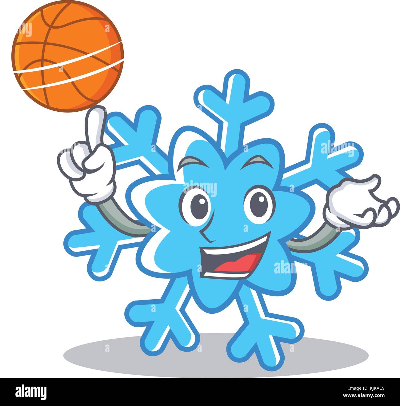 With basketball snowflake character cartoon style Stock Vector Image ...