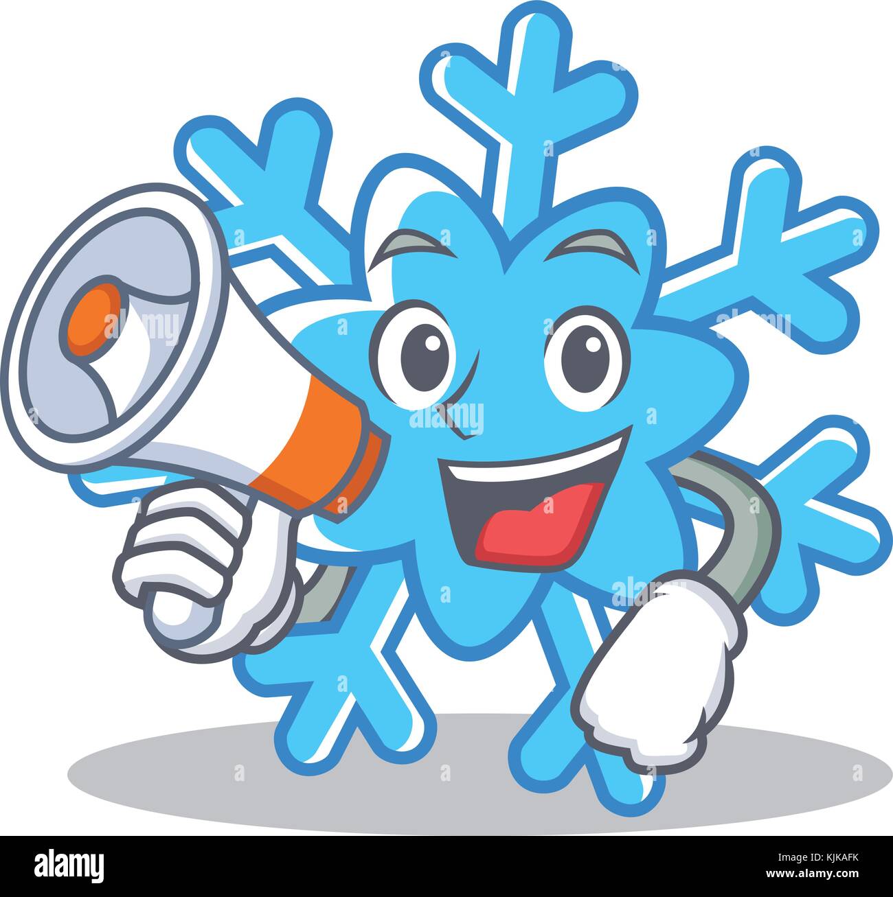 With megaphone snowflake character cartoon style Stock Vector Image ...