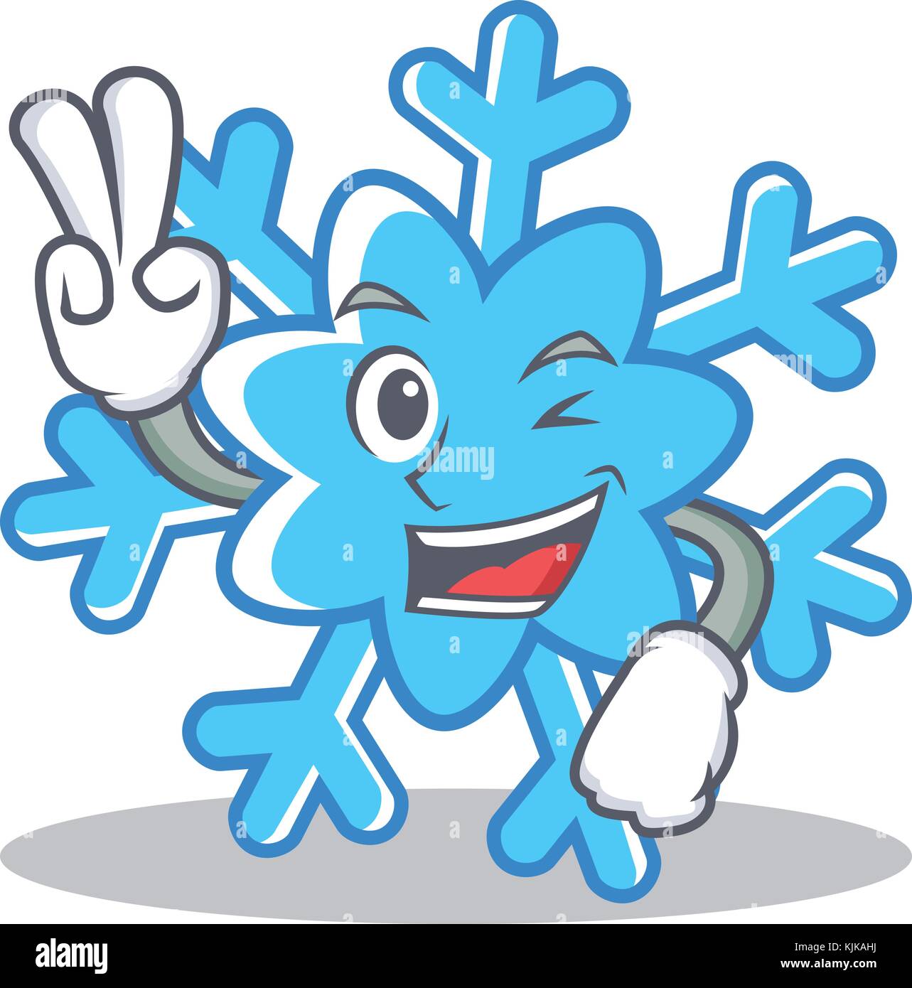 Two finger snowflake character cartoon style Stock Vector Image & Art ...
