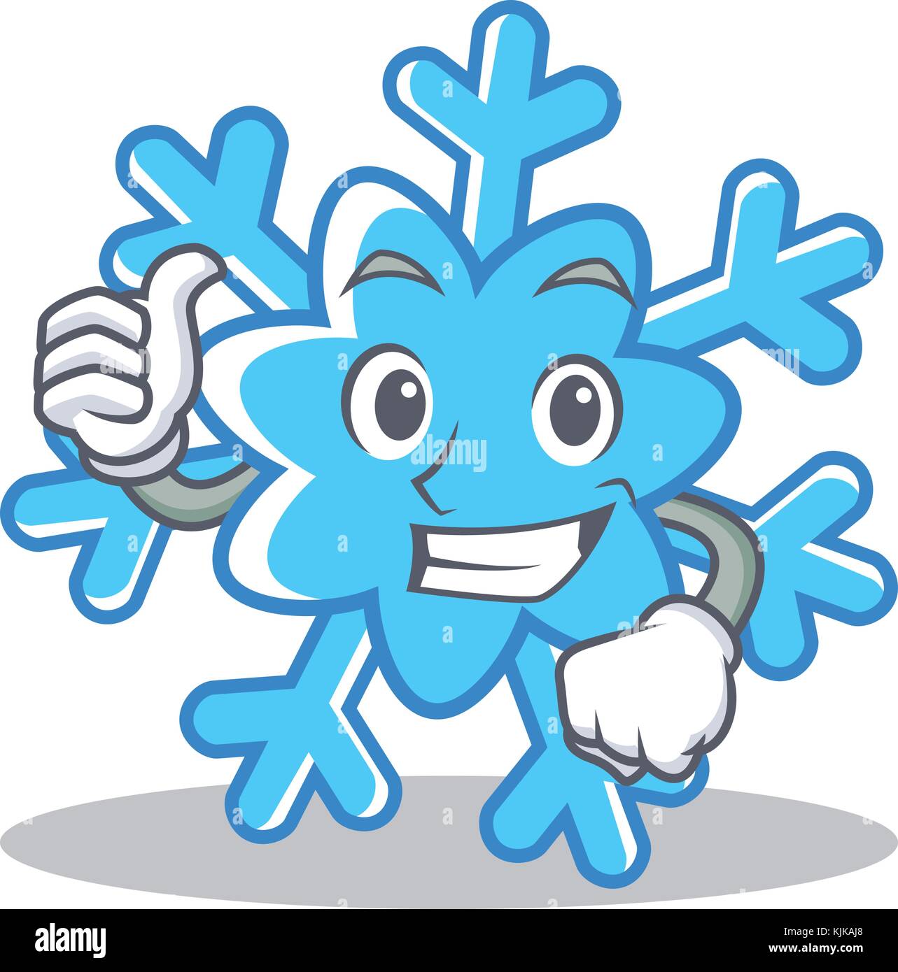 Thumbs up snowflake character cartoon style Stock Vector Image & Art ...