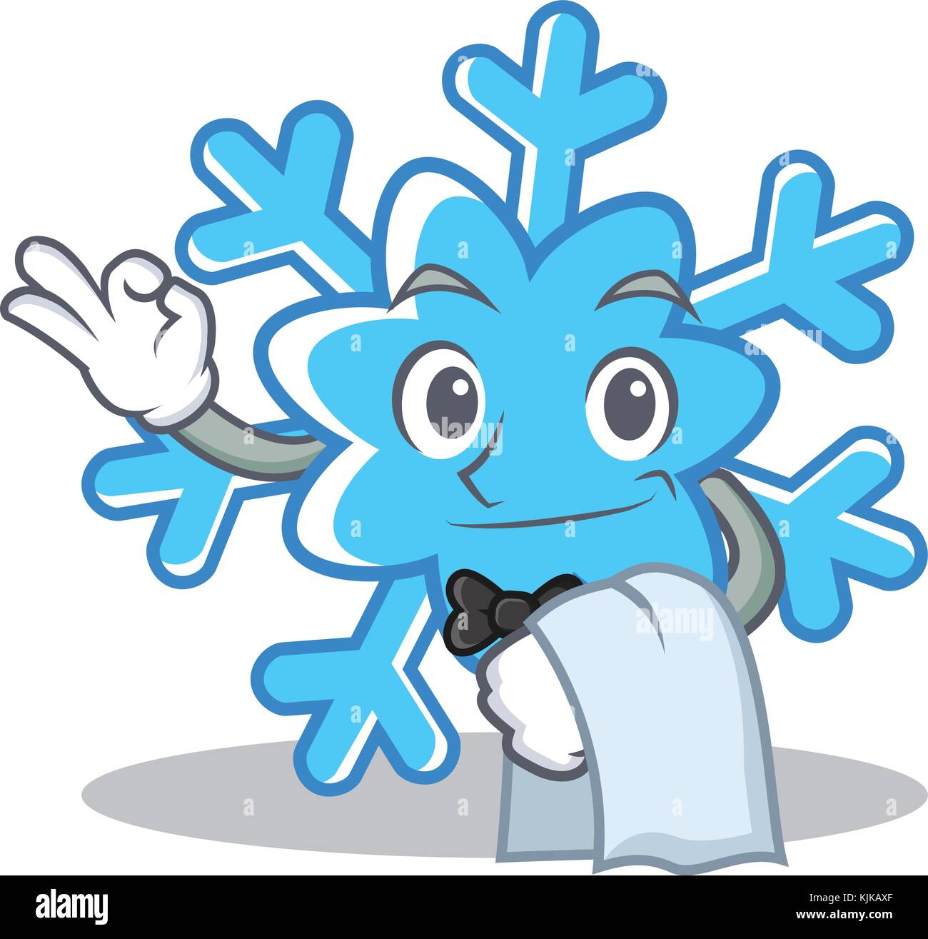 Waiter snowflake character cartoon style Stock Vector Image & Art - Alamy