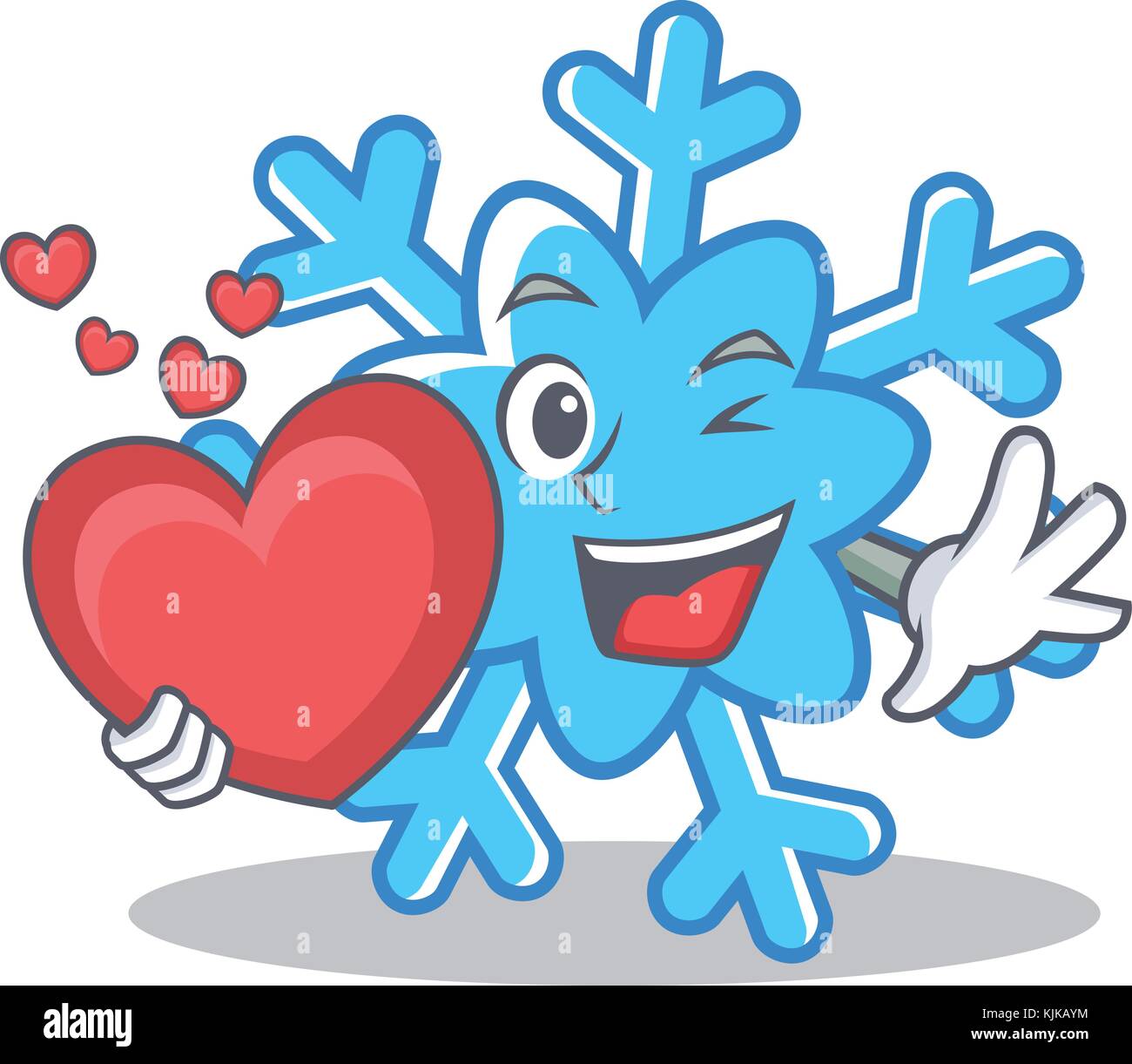 With heart snowflake character cartoon style Stock Vector Image & Art ...