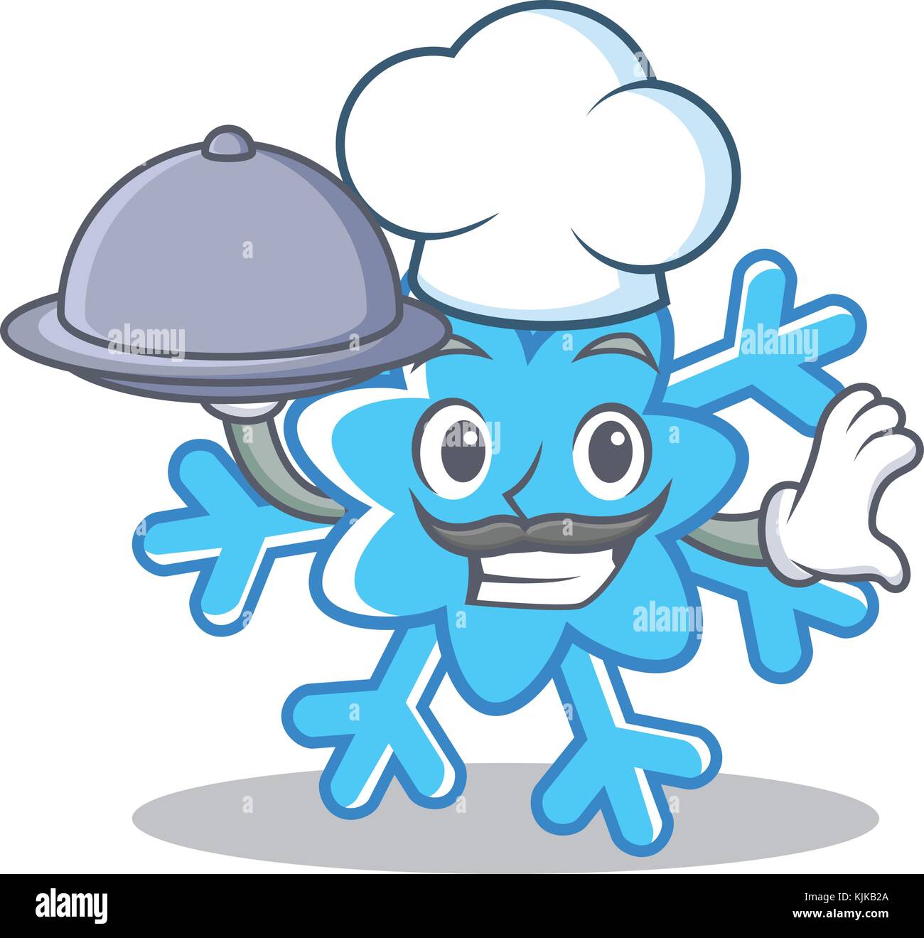 Chef with food snowflake character cartoon style Stock Vector Image ...