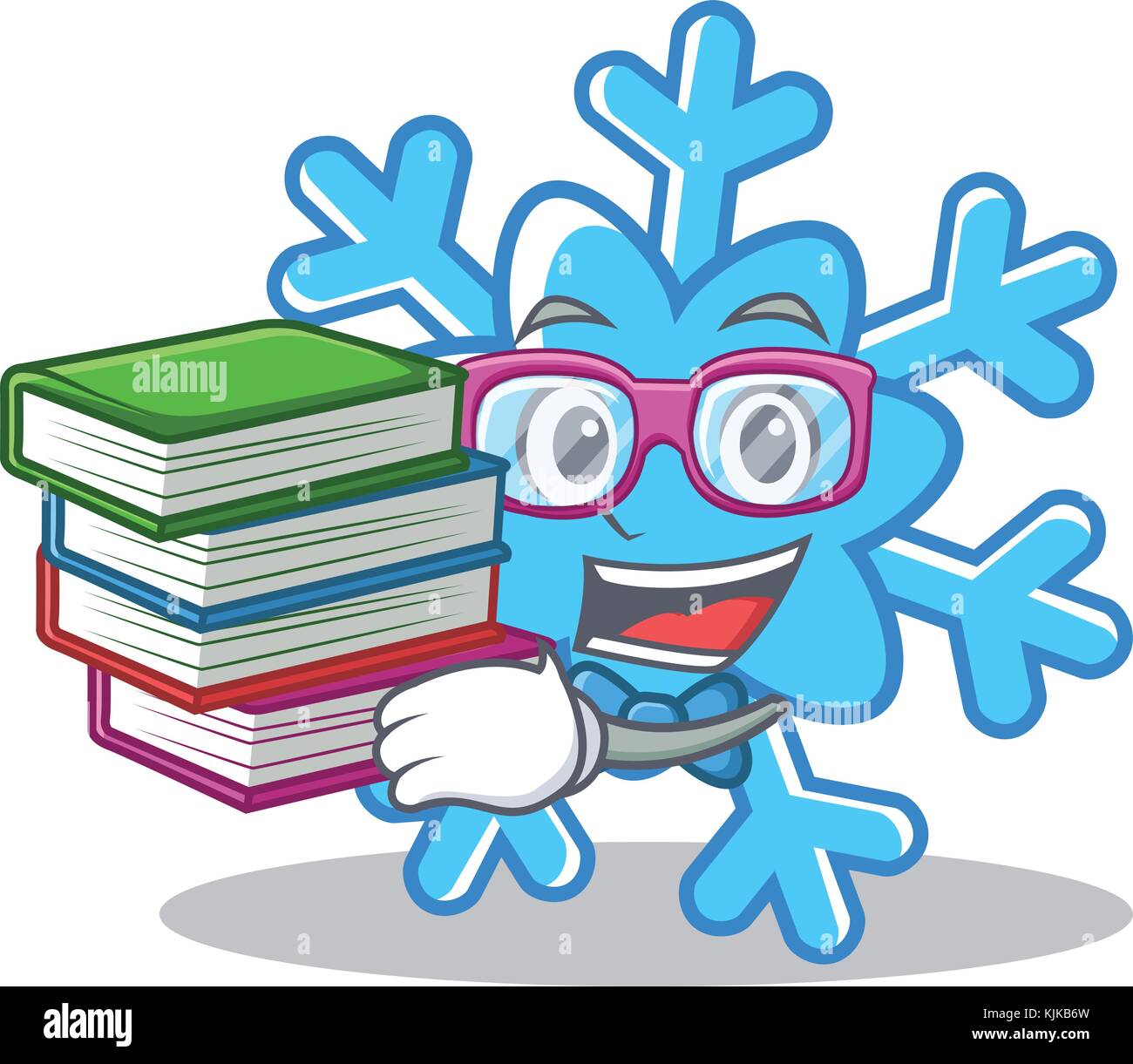 Student with book snowflake character cartoon style Stock Vector Image ...
