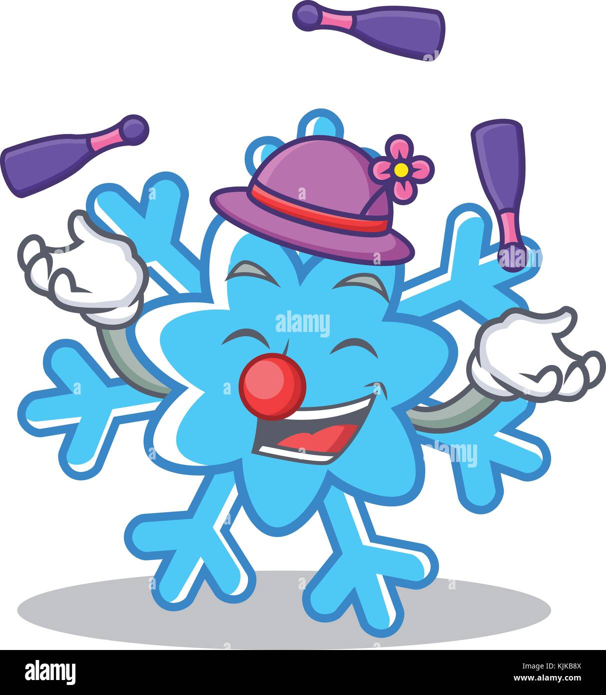 Juggling snowflake character cartoon style Stock Vector Image & Art - Alamy