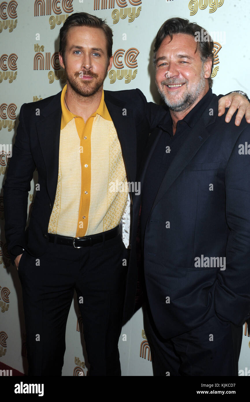 NEW YORK, NY - MAY 12: Ryan Gosling, Russell Crowe attend 'The Nice ...