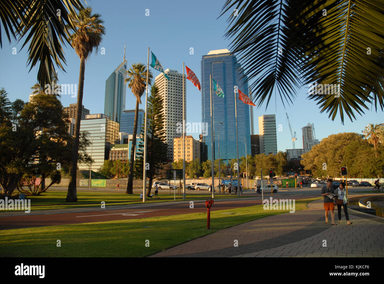 Perth's skyline with BHP building, Perth, Western Australia Stock Photo ...
