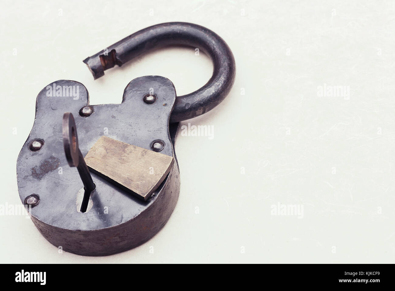 vintage padlock with key Stock Photo - Alamy