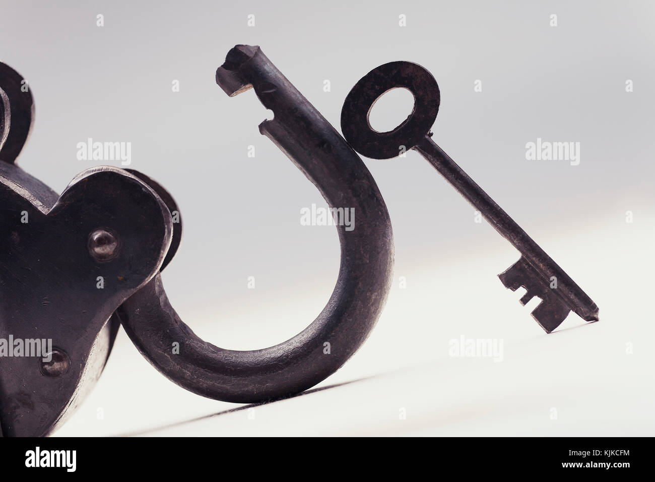 vintage padlock with key Stock Photo - Alamy