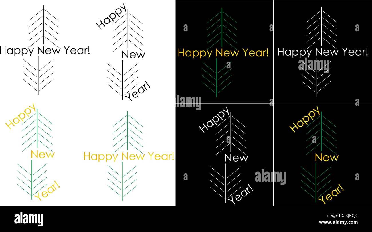 Minimal green line christmas Stock Vector Images - Alamy