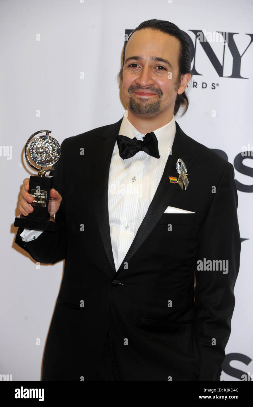 NEW YORK, NY - JUNE 12: Lin-Manuel Miranda in the press room for the ...