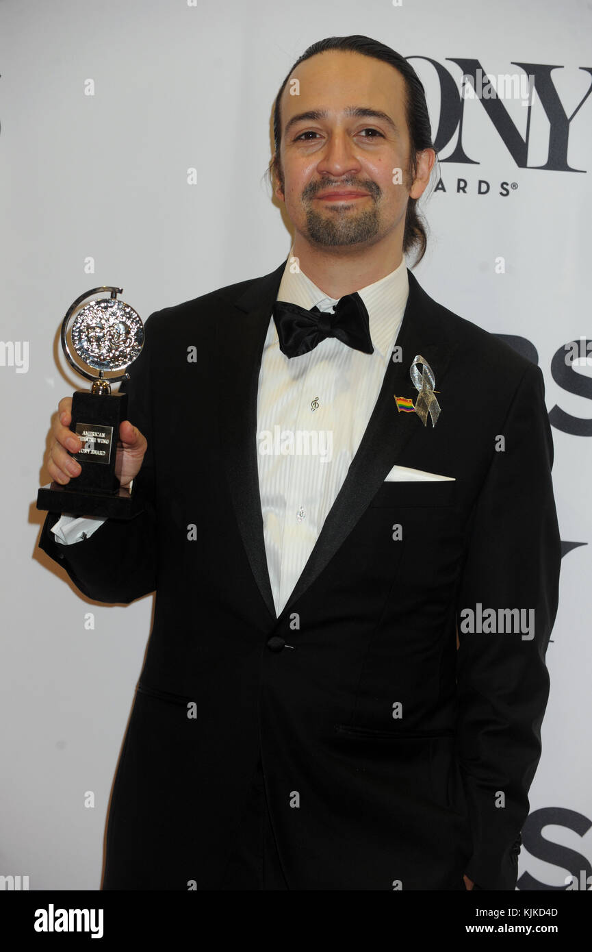 NEW YORK, NY - JUNE 12: Lin-Manuel Miranda in the press room for the ...