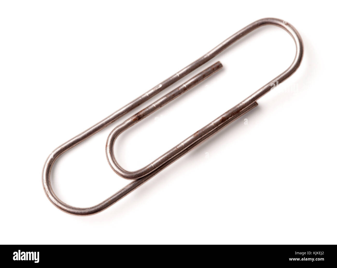 Old Paper clip on a white background with clipping path Stock Photo - Alamy