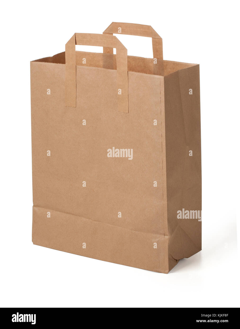 Brown empty Paper Bag, isolated on white background Stock Photo - Alamy