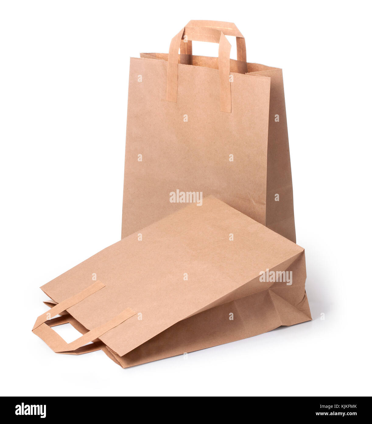 disposable paper bags on white . with clipping path Stock Photo - Alamy