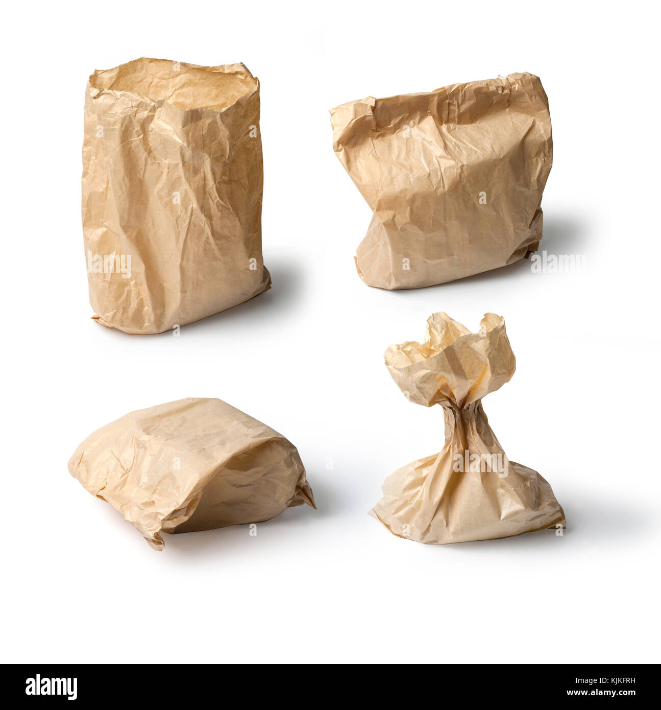 Brown paper bag isolated on white Stock Photo - Alamy