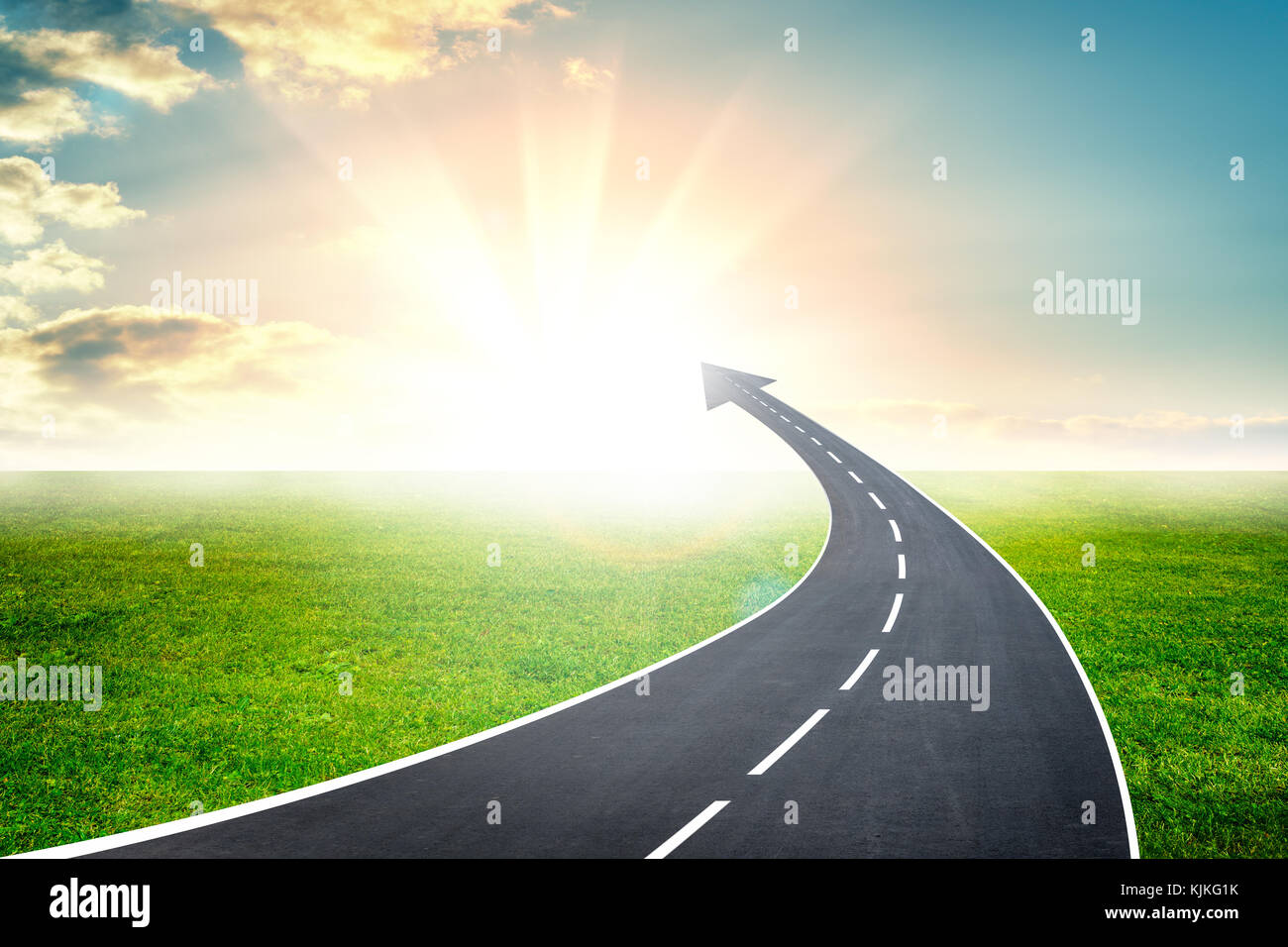 highway road going up as an arrow Stock Photo - Alamy