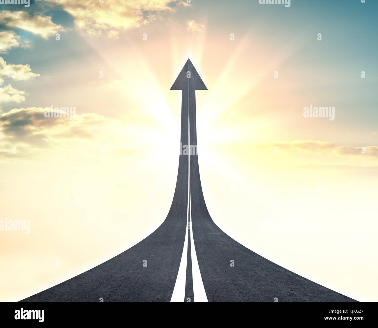 highway road going up as an arrow Stock Photo - Alamy