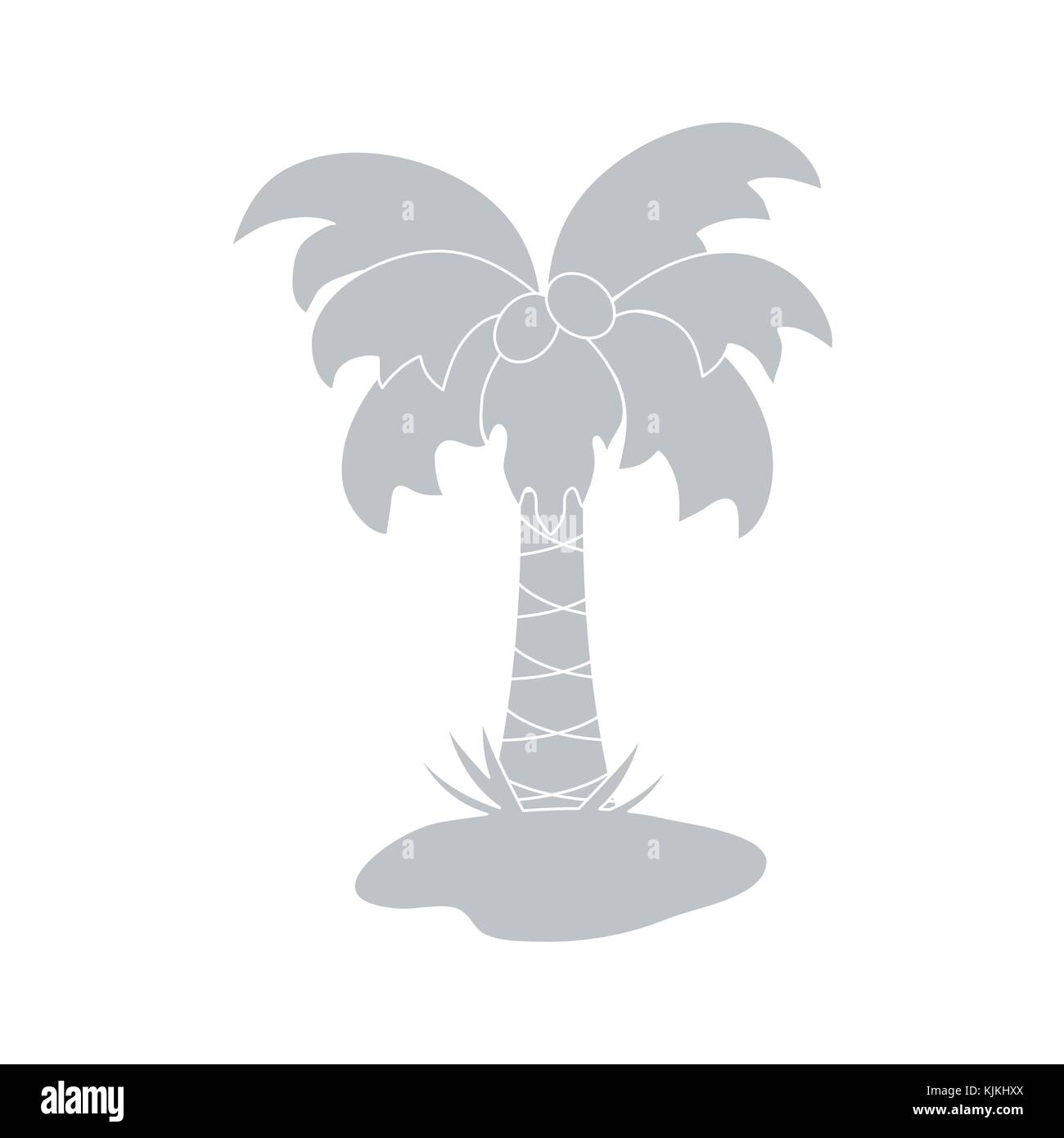 Cute vector icon of the palm tree. Design for banner, poster or print ...