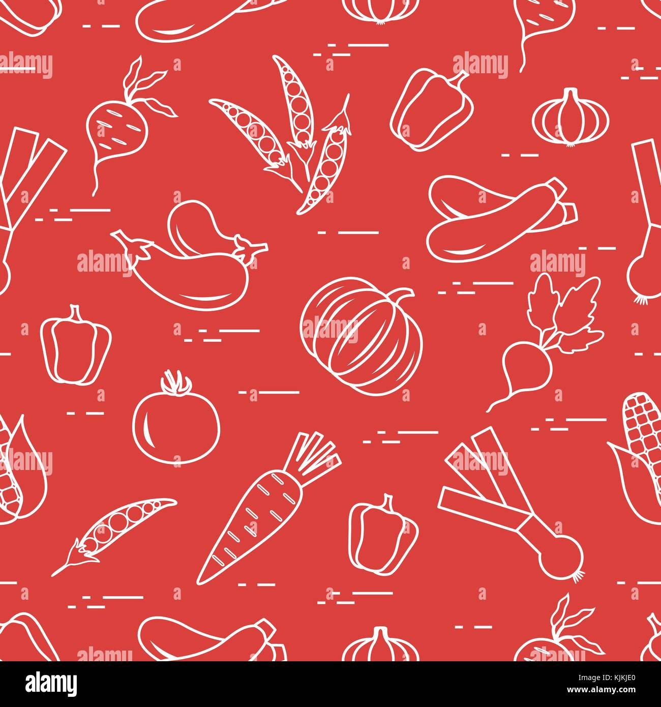 Pattern: autumn seasonal vegetables. Tomato, pepper, zucchini and other ...