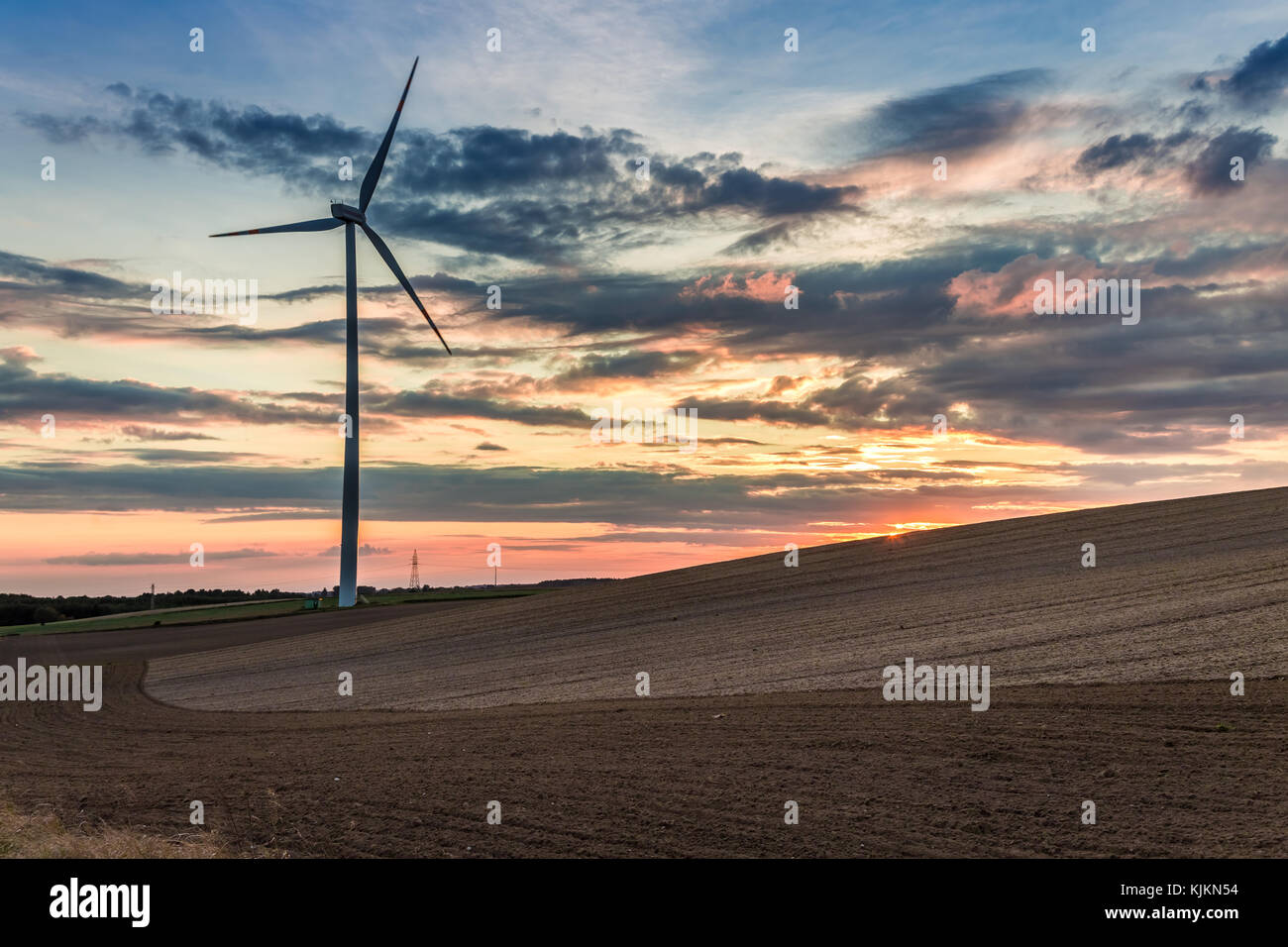 Amazing sunset sky wind mill hi-res stock photography and images - Alamy