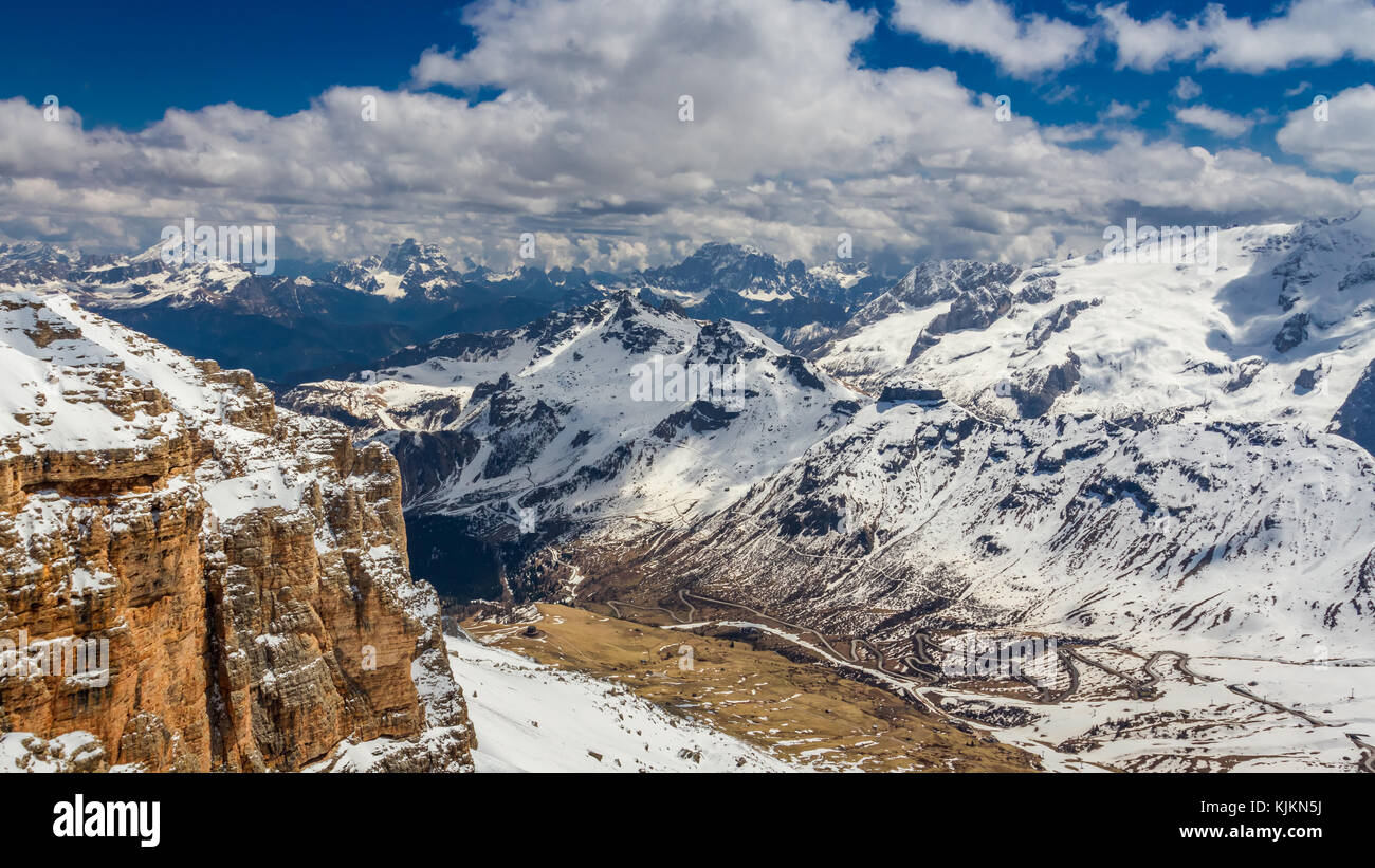 Dolomites sass pordoi sunny day hi-res stock photography and images - Alamy