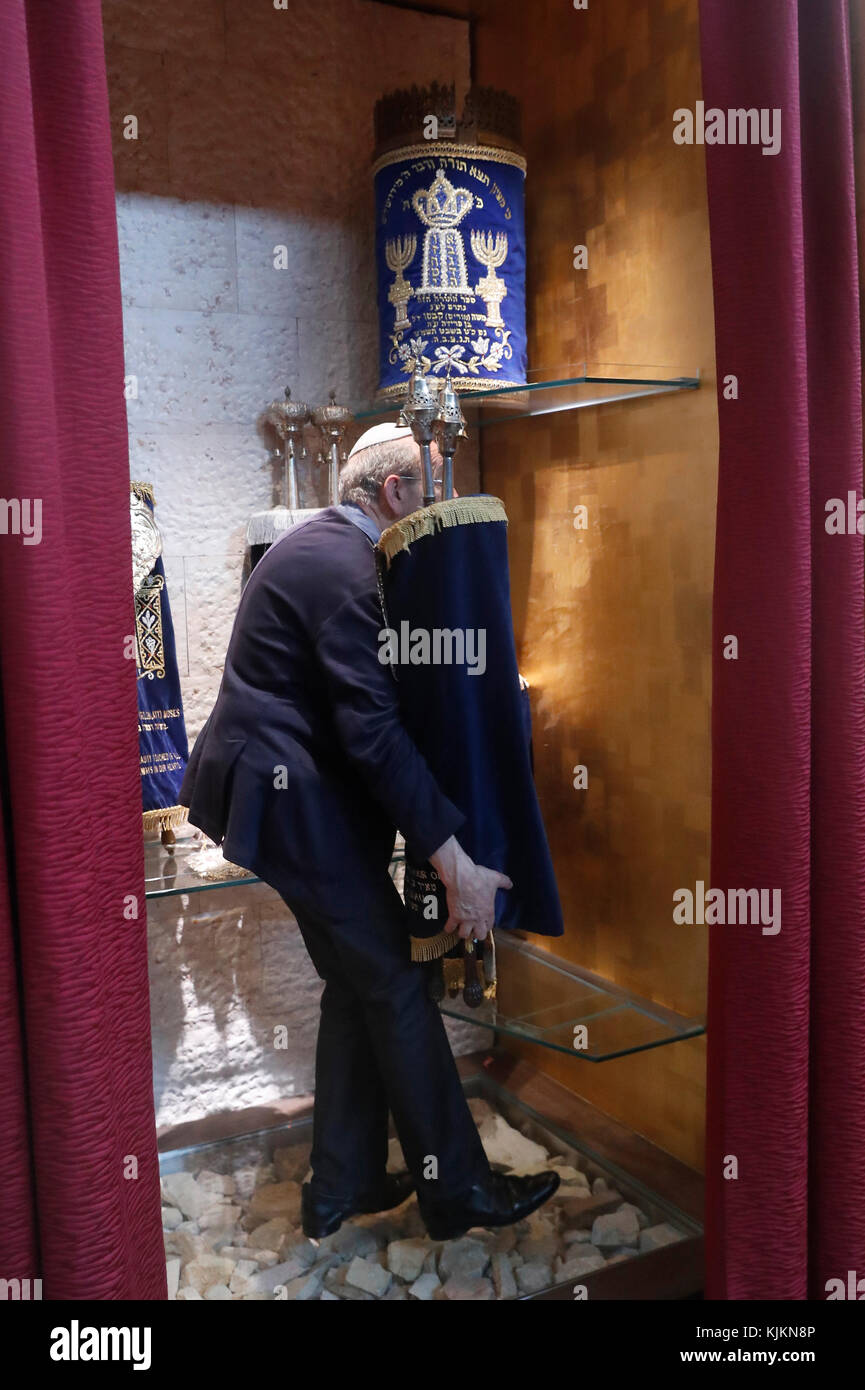 Synagogue of the Liberal Jewish Community of Geneva. The Holy Ark (Aron ...