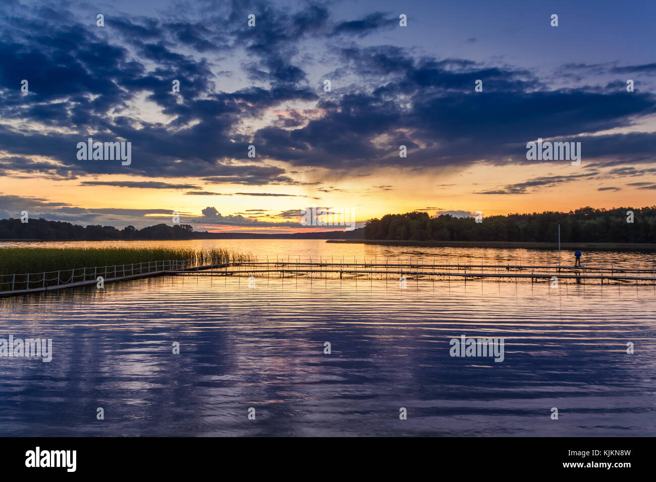 Beautiful sunset at the lake in summer, Europe Stock Photo - Alamy
